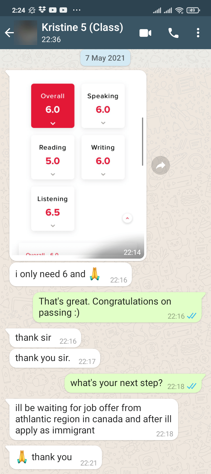 Student Results - PTE Exam Singapore
